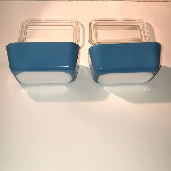 Pyrex | Kitchen | Rare Blue Design Pyrex Loaf Dish 2 On White Includes ...